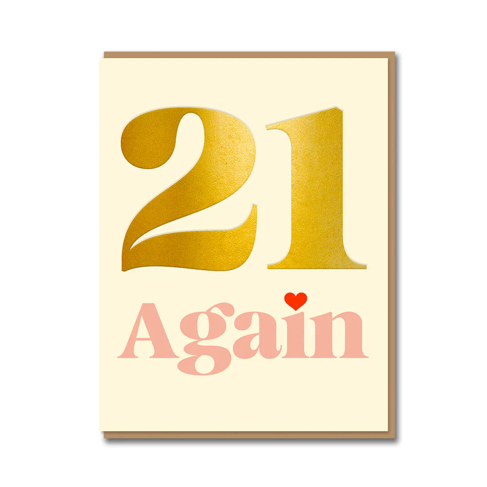 21 Again: Serif Greeting Card - 1973 - Daisy Chain Gift Company