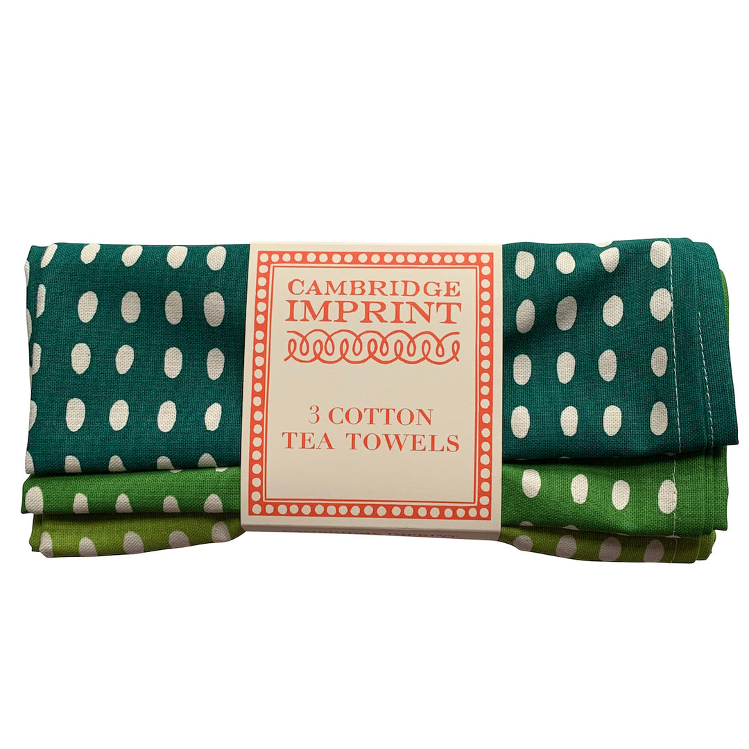 Three Bean Tea Towels: Harmonising Greens - Cambridge Imprint - Daisy ...