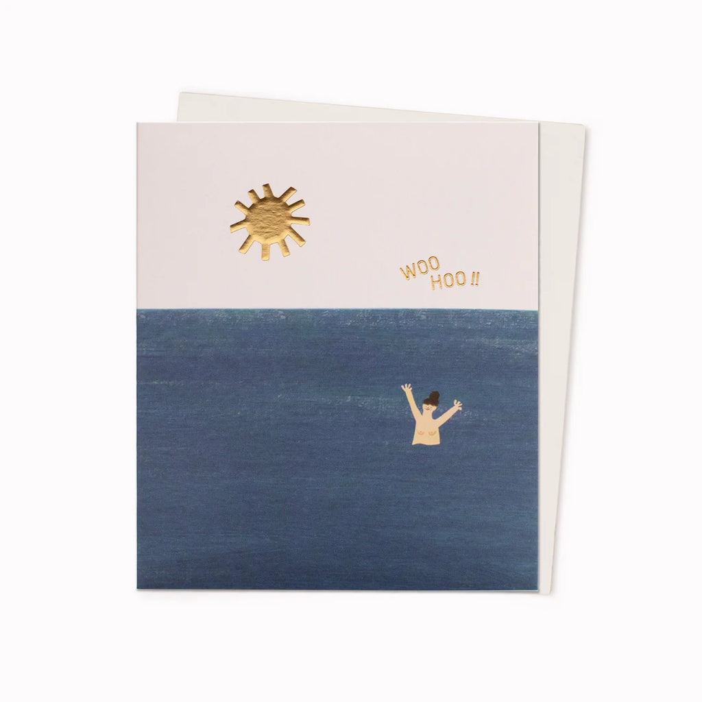 Skinny Dipping Woo Hoo!! Greeting Card - UStudio - Daisy Chain Gift Company