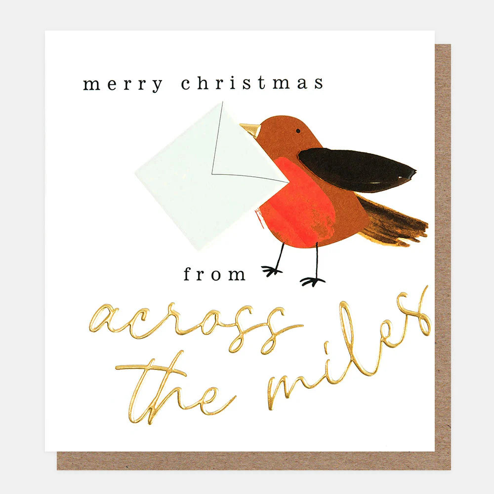 Robin Merry Christmas Across The Miles Greeting Card - Caroline Gardner ...