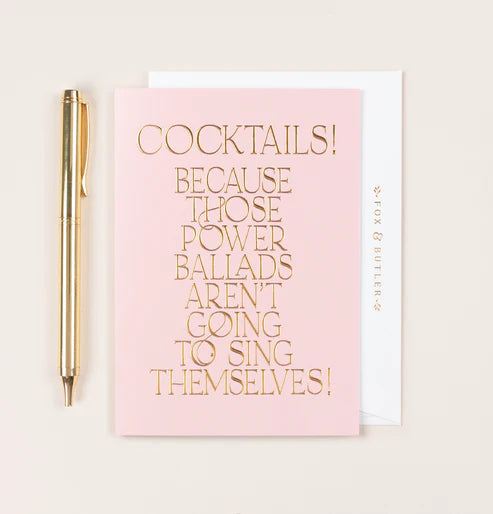 Cocktails: Fox & Butler Card - Fox & Butler - Daisy Chain Gift Company
