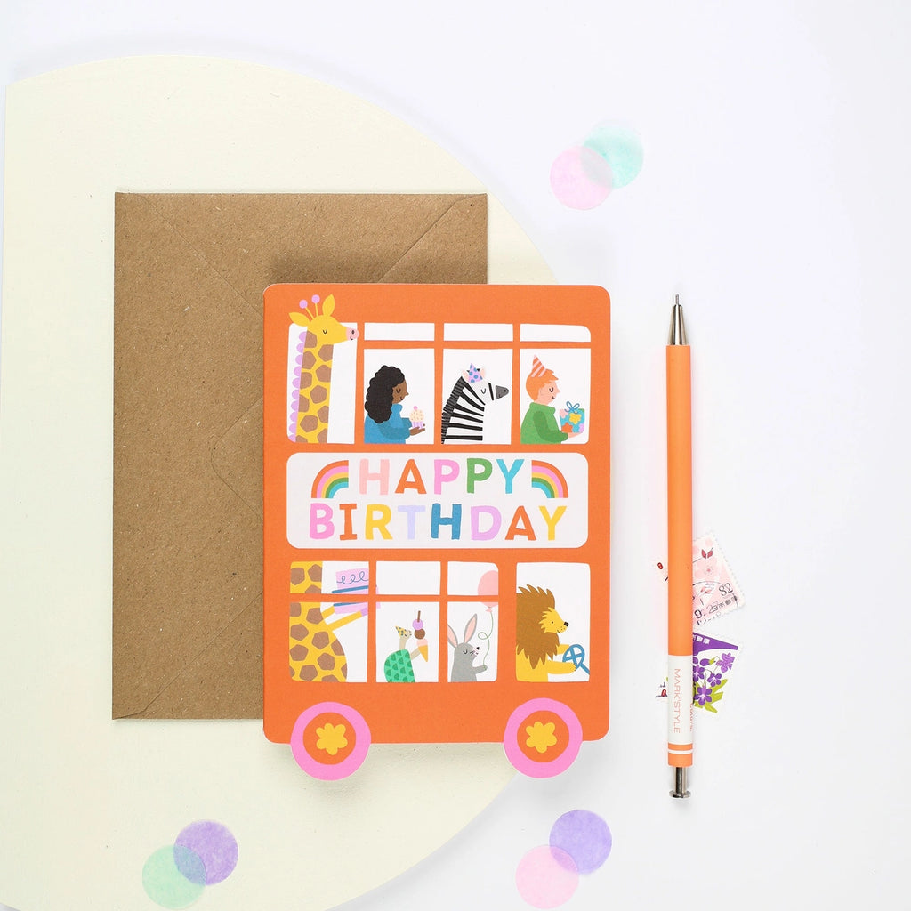 Birthday Bus Greeting Card - Mifkins - Daisy Chain Gift Company