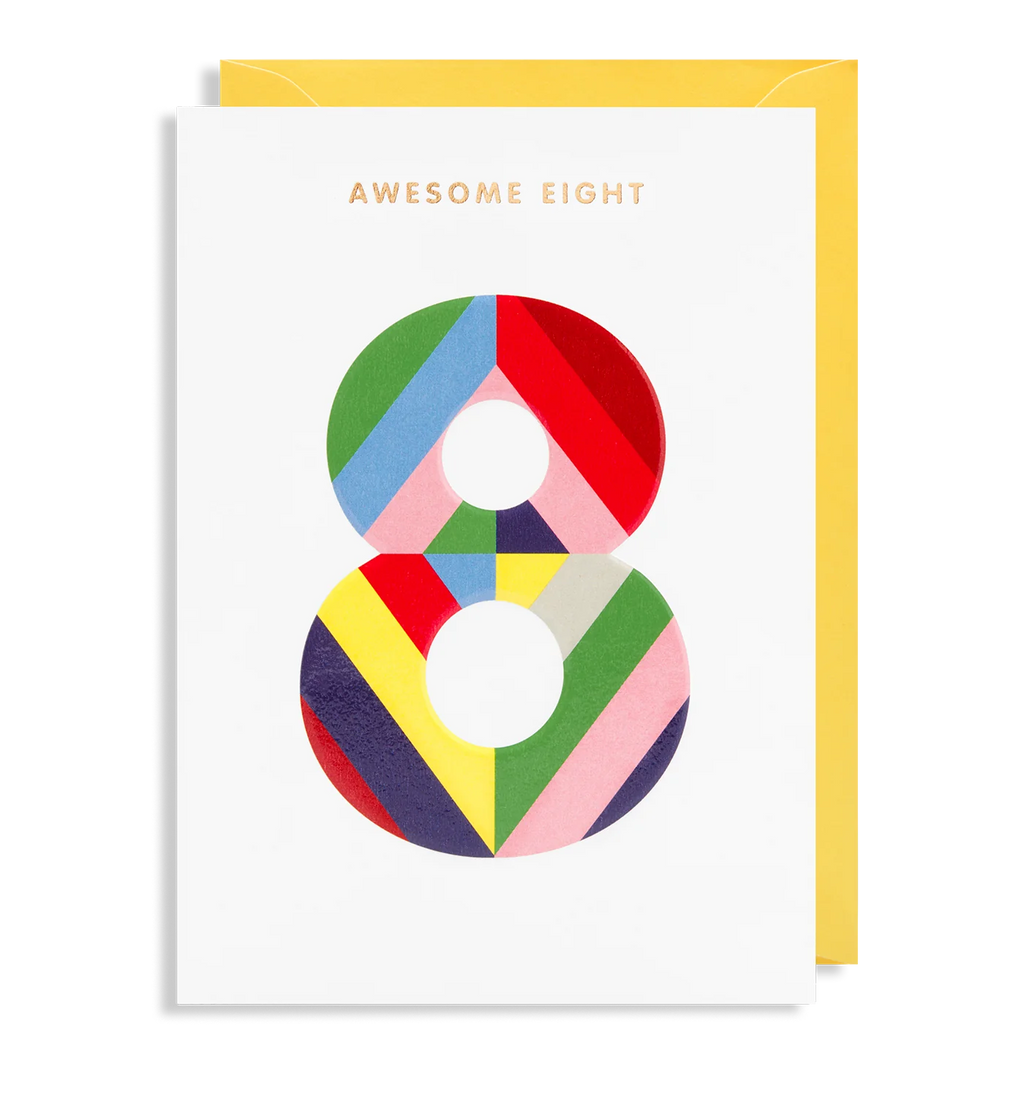 Awesome Eight Birthday Card - Lagom Design - Daisy Chain Gift Company